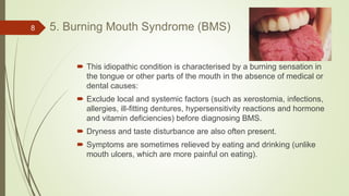 Problems associated with oral cavity | PPTX