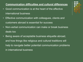 challenges faced by international business | PPTX
