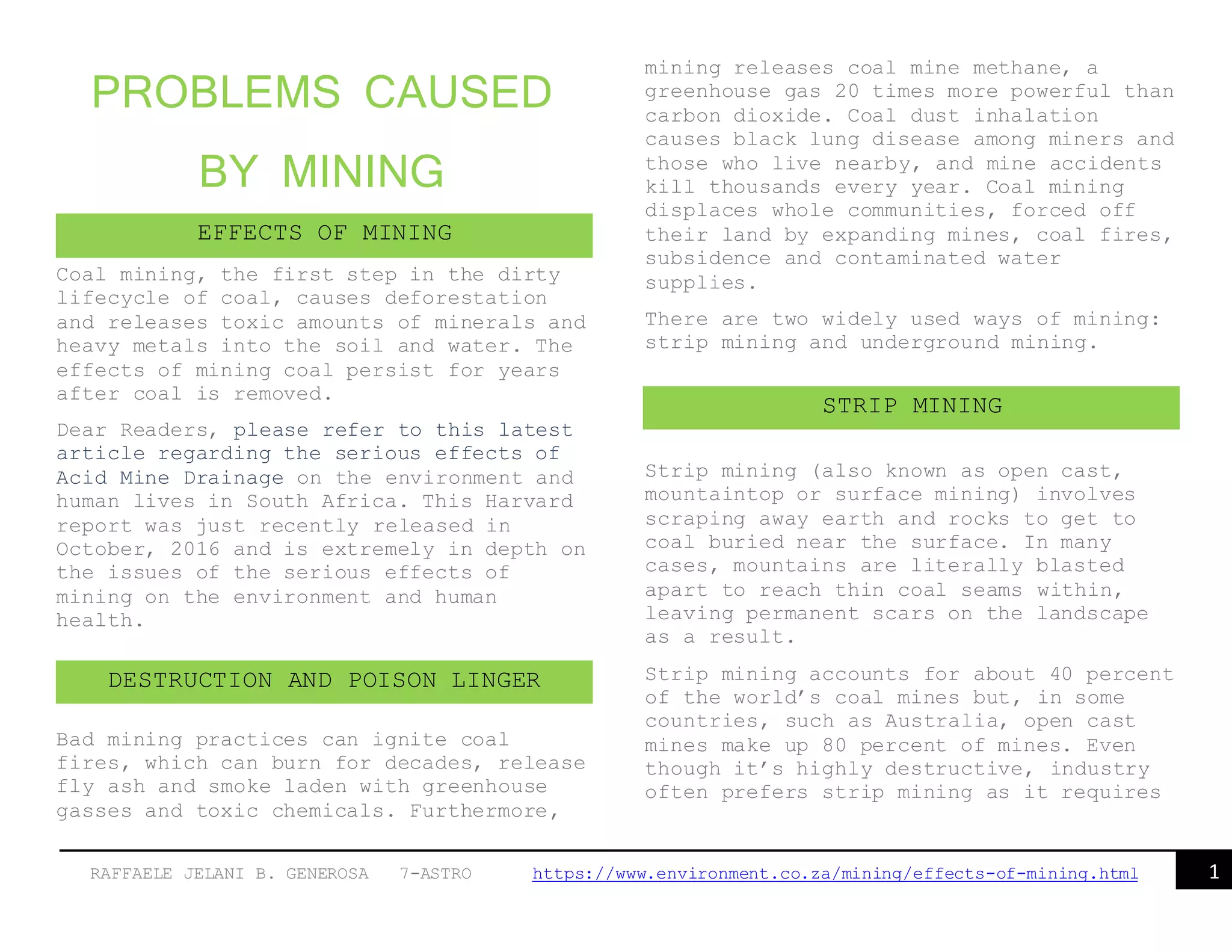 Problems Caused by Mining | DOCX