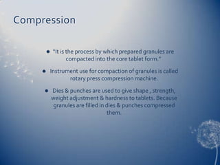 Problems during granulation & compression | PPTX