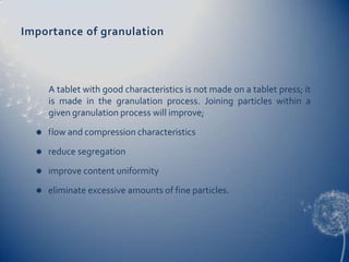 Problems during granulation & compression | PPTX