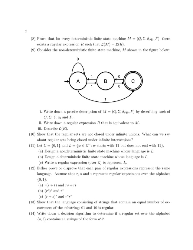 Problem set1 | Theory of Computation | Akash Anand | MTH 401A | IIT Kanpur | PDF