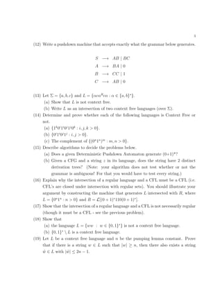 Problem set2 | Theory of Computation | Akash Anand | MTH 401A | IIT Kanpur | PDF