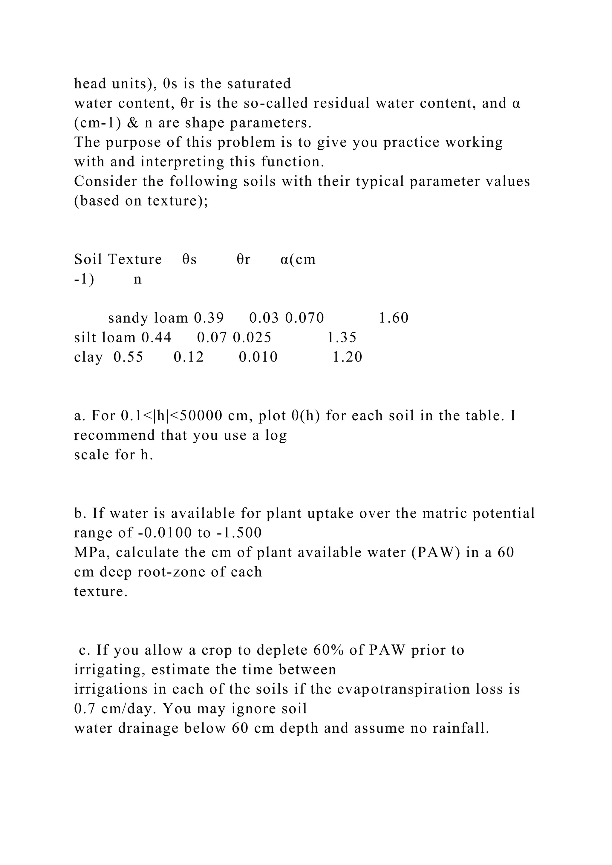 Problem Set #2 SCOR470 Fall 2015 Topics Soil water pote.docx | Chemistry | Science