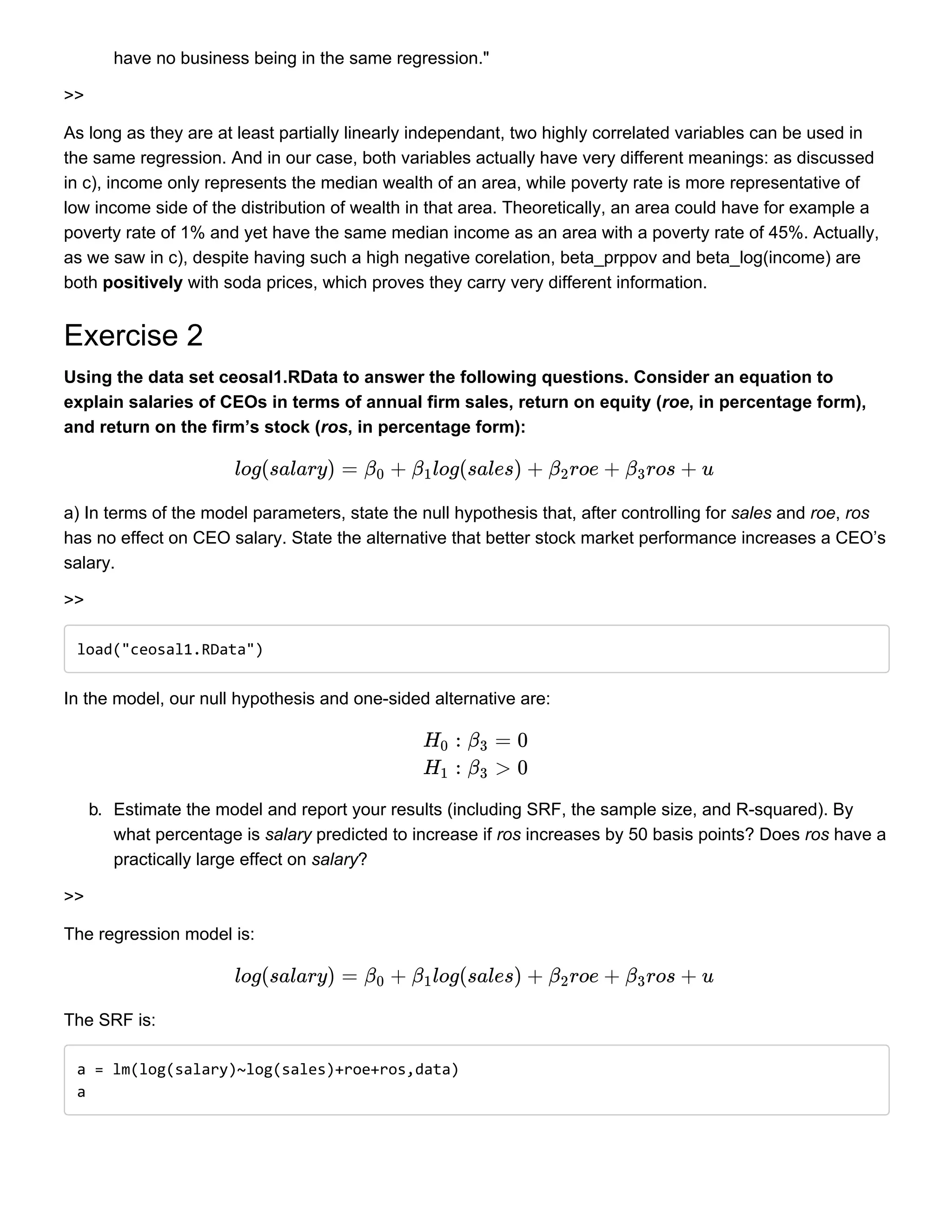 Problem Set 2 Statistics And Econometrics Msc Business Analytics