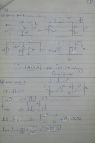 Electric Circuits Class (Solution of Problem set B) | PDF