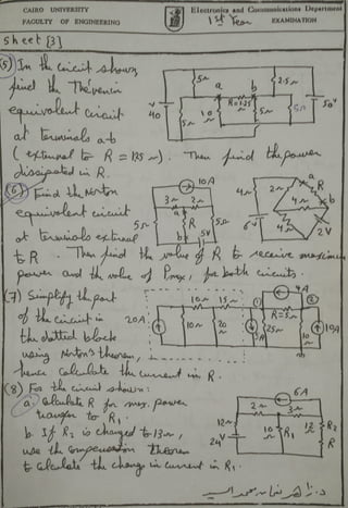 Electric Circuits Class (Problem set C) | PDF