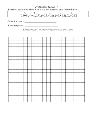 Problem set lesson 17 coordinate plane | PDF