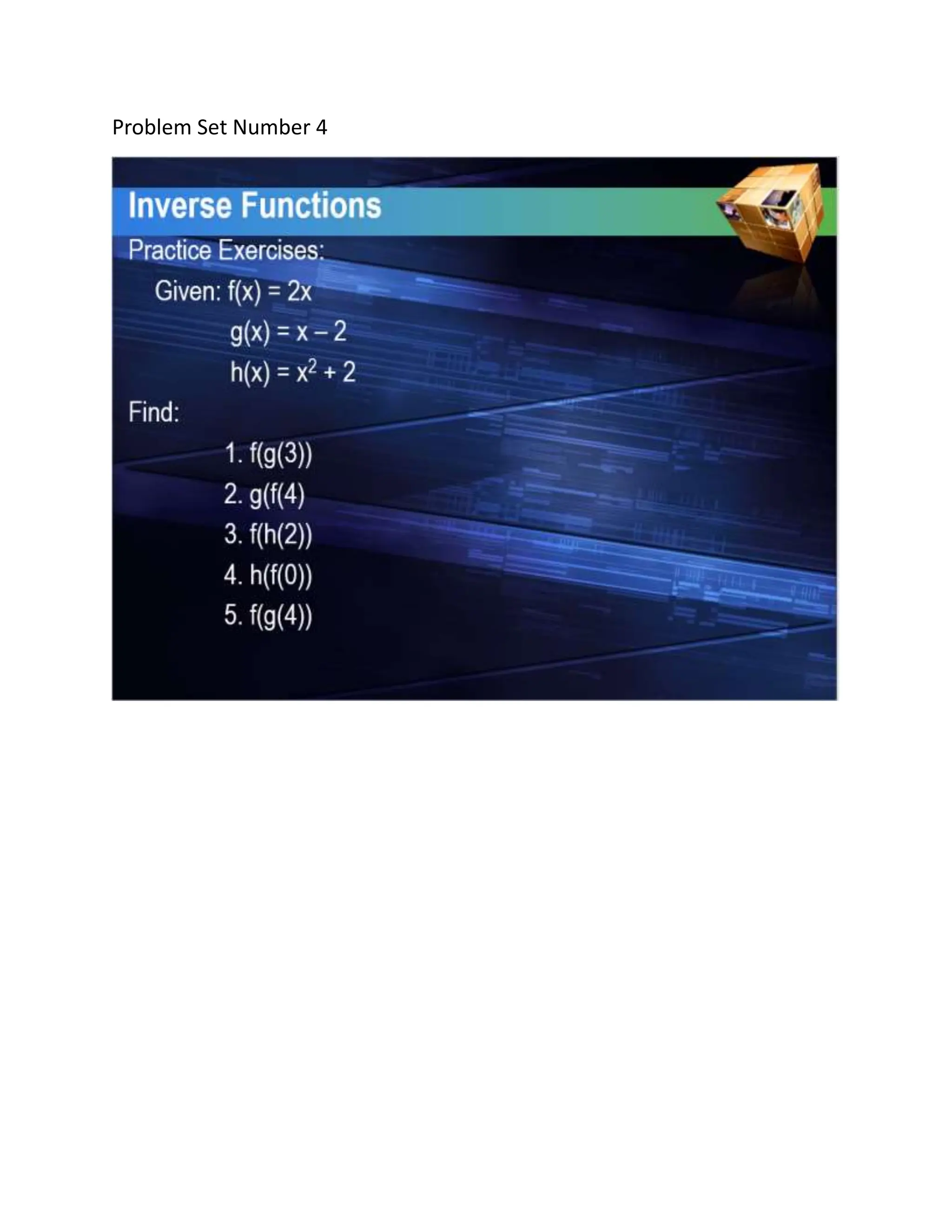 Calculus 1 With Analytic Geometry Problem Set Number 4 Pdf