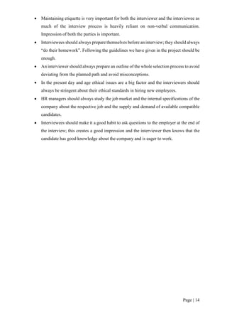 Problems faced by both the interviewer and the interviewee during an ...