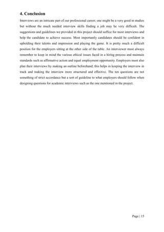 Problems faced by both the interviewer and the interviewee during an ...