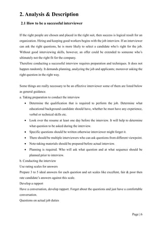 Problems faced by both the interviewer and the interviewee during an ...