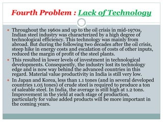 steel industrial problems | PPTX