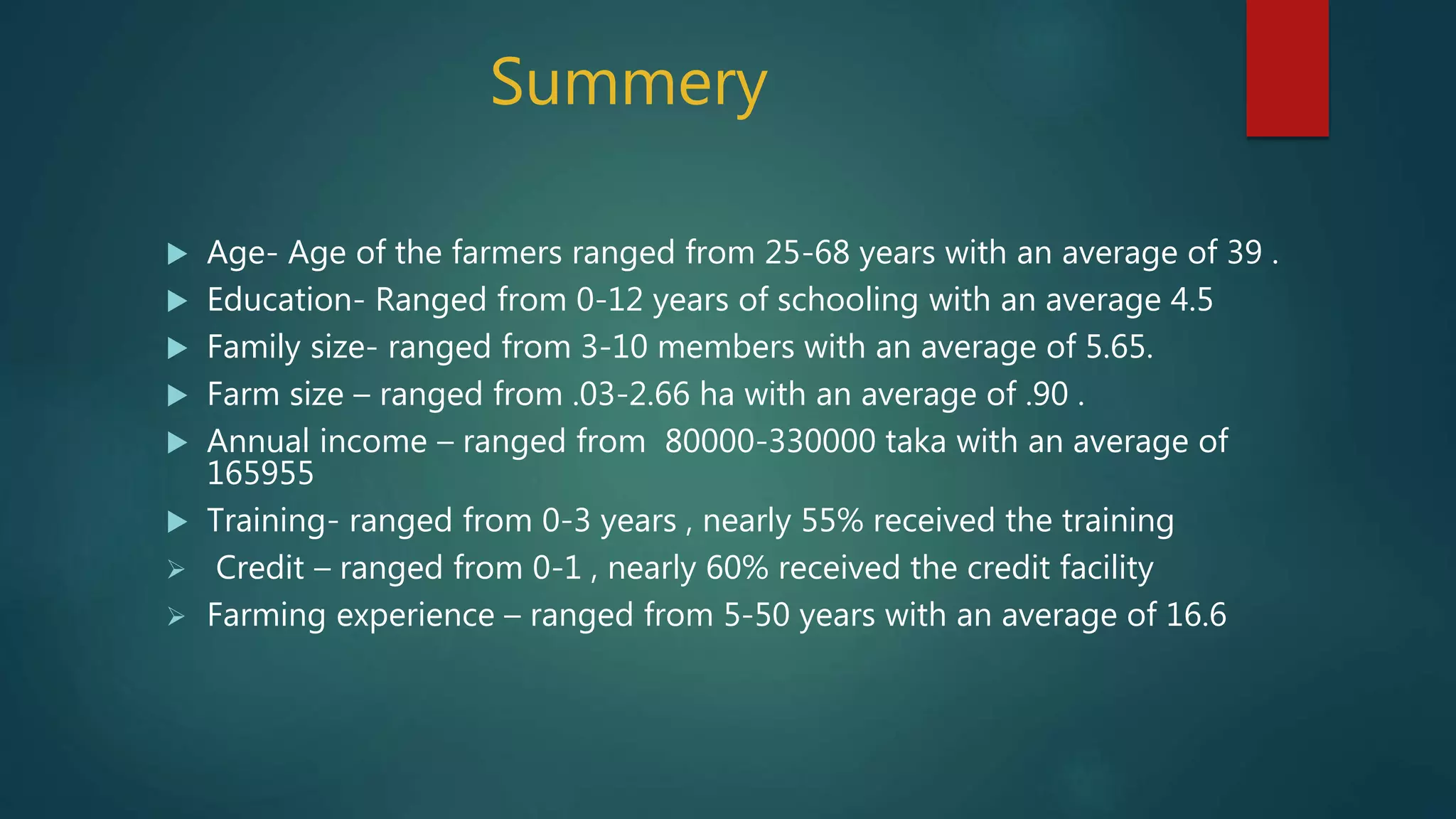 Problems faced by the farmers in vegetable cultivation | PPTX