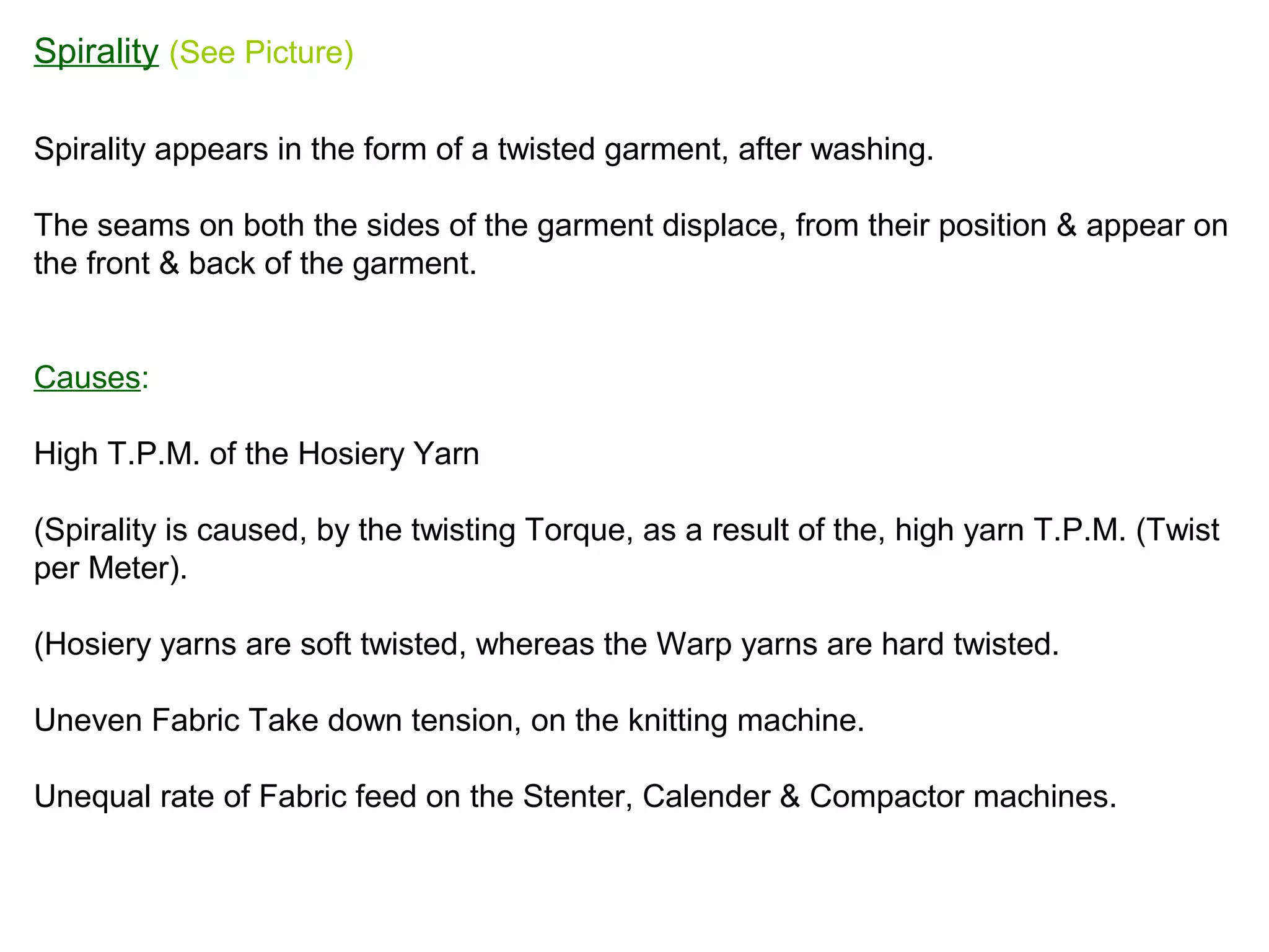 Fault of knitted fabrics | PPT