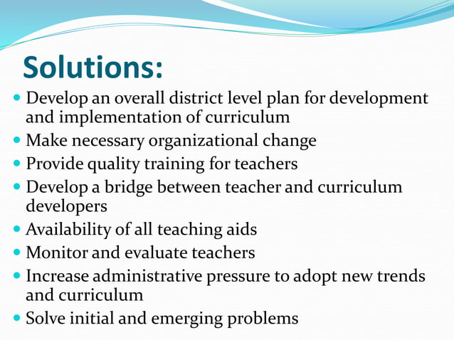 Problems in curriculum implementation | PPTX