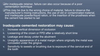 Failures in Fixed Partial Denture | PPTX