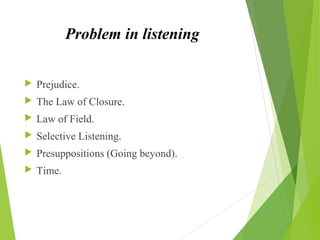Problems in listening | PPT
