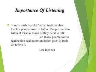 Problems in listening | PPT