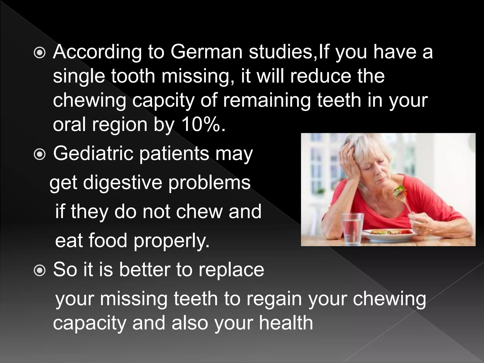 Problems in missing teeth | PPT