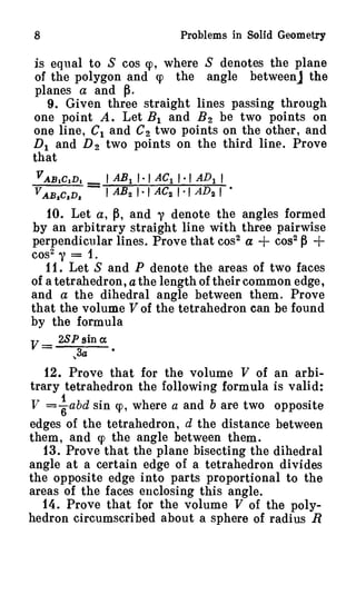 Problems in solid geometry | PDF