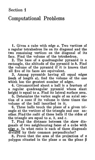 Problems in solid geometry | PDF