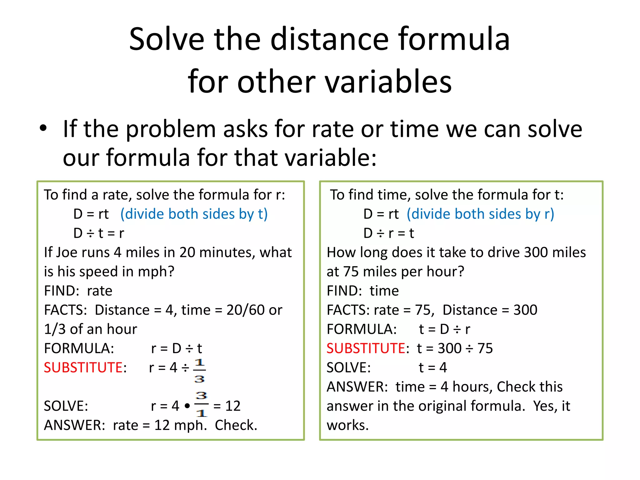 Problems Involving Formulas | PPT