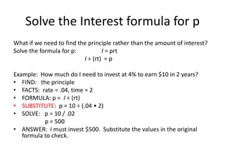 Problems Involving Formulas | PPT