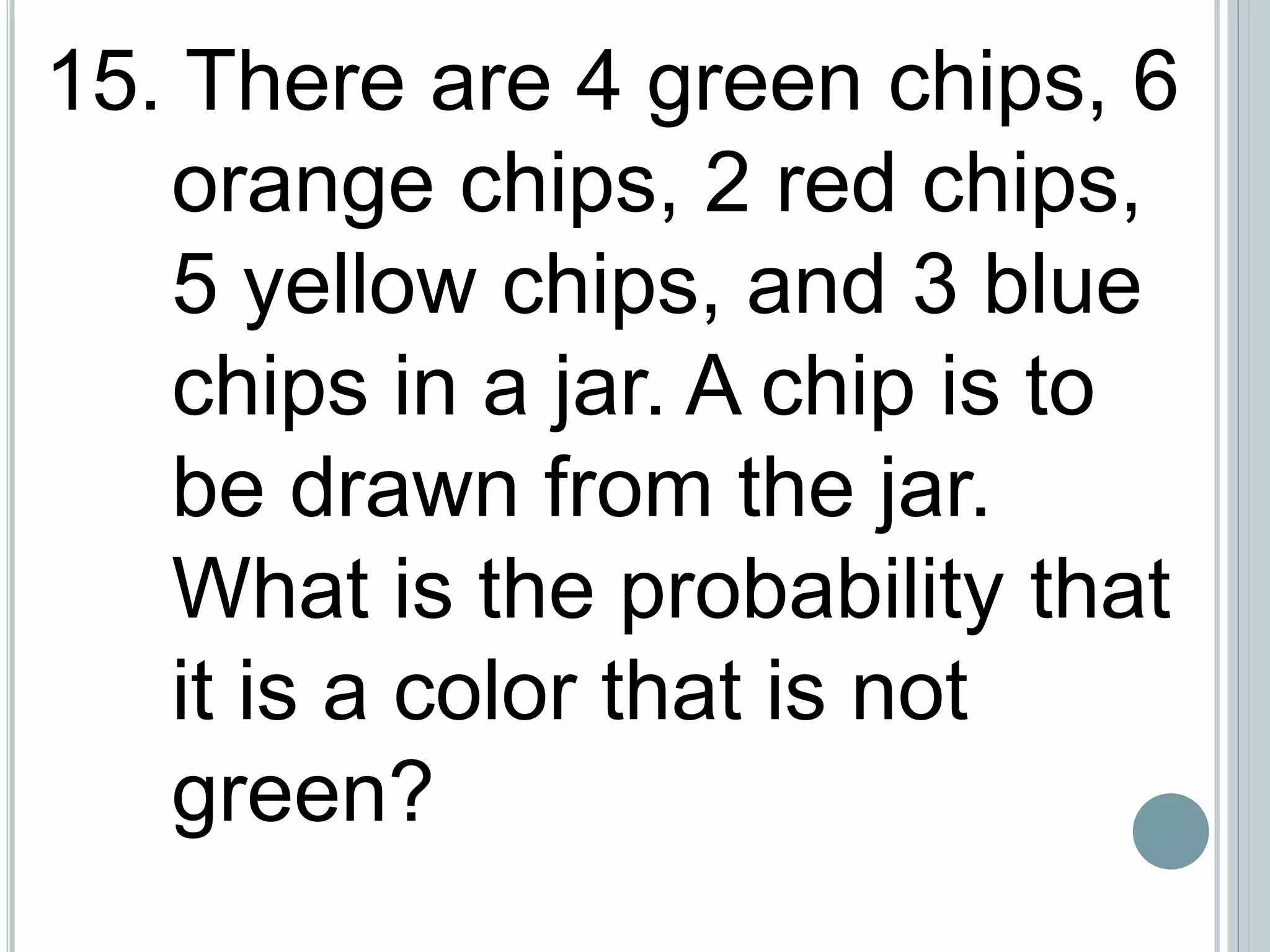 Problems Involving Probabilities of Events (Math 8) | PDF