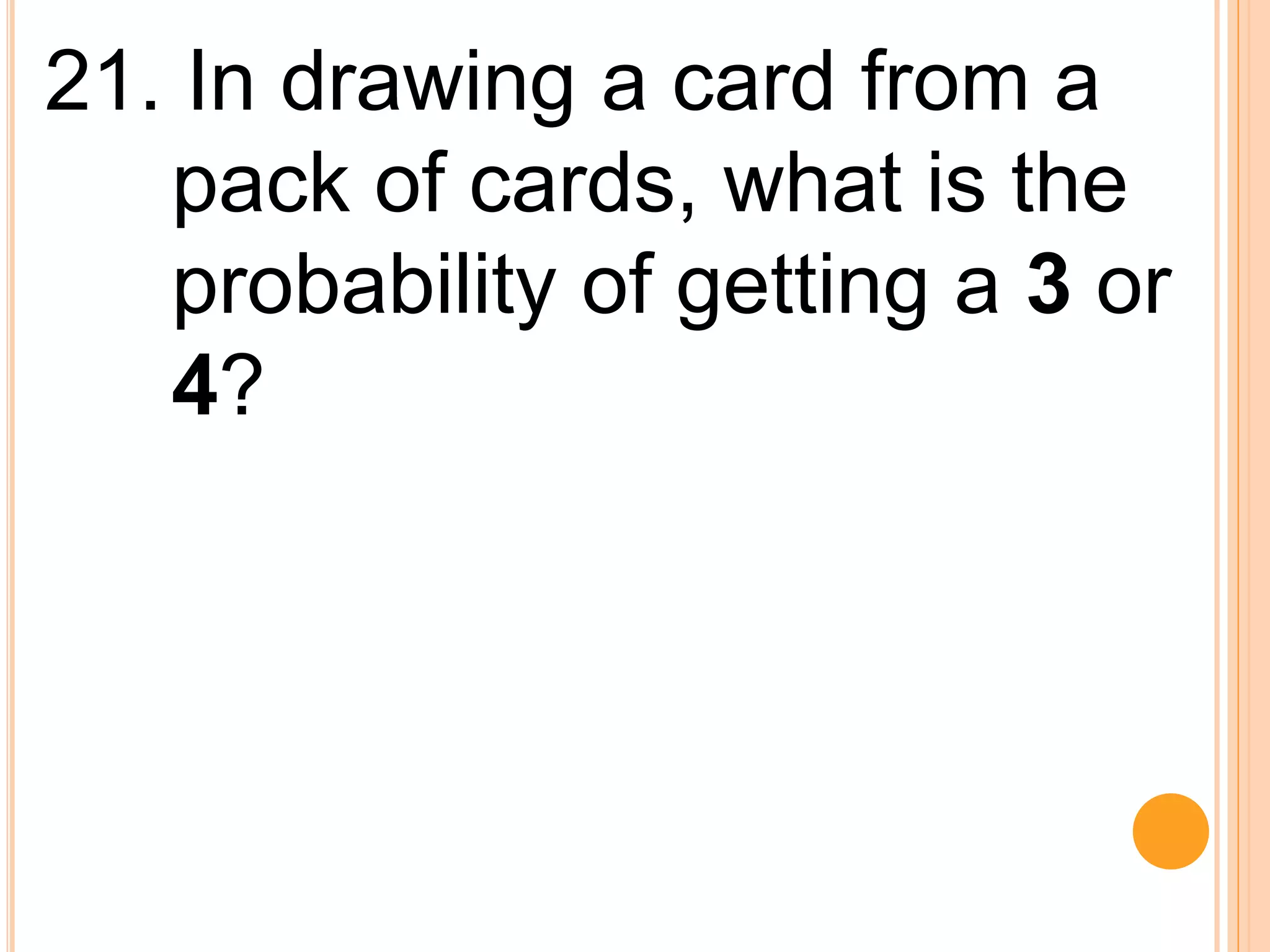 Problems Involving Probabilities of Events (Math 8) | PDF