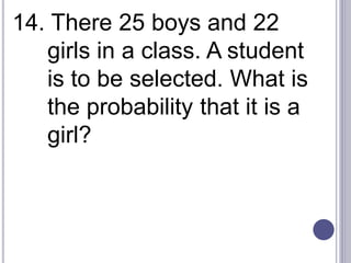Problems Involving Probabilities of Events (Math 8) | PDF