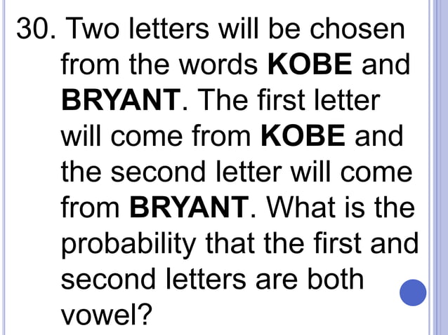 Problems Involving Probabilities of Events (Math 8) | PDF