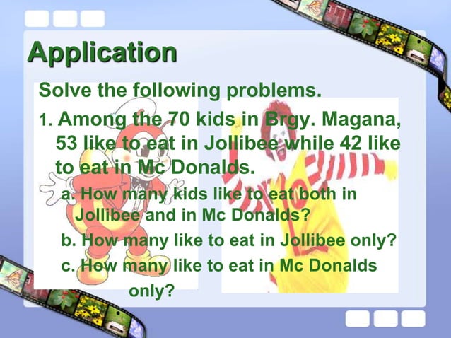 Problems involving sets | PPTX | Science