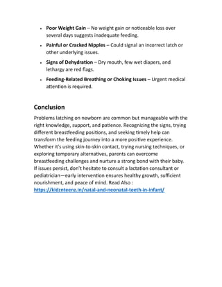 Problems Latching on Newborn Kidz&Teenz. | PDF