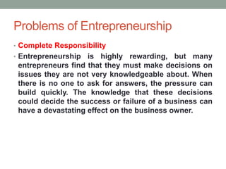Problems of entrepreneurship | PPTX