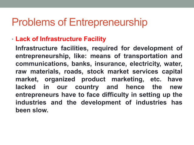 Problems of entrepreneurship | PPTX