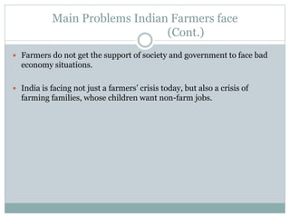 Problems of farmers in India | PPTX | Agriculture | Industries