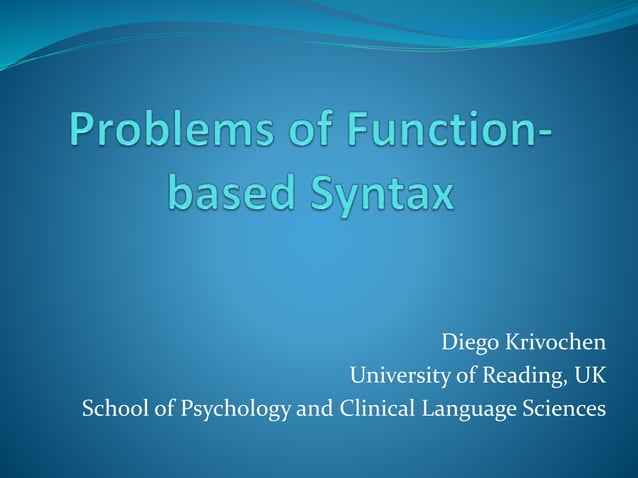 Problems of function based syntax | PPTX | Programming Languages | Computing