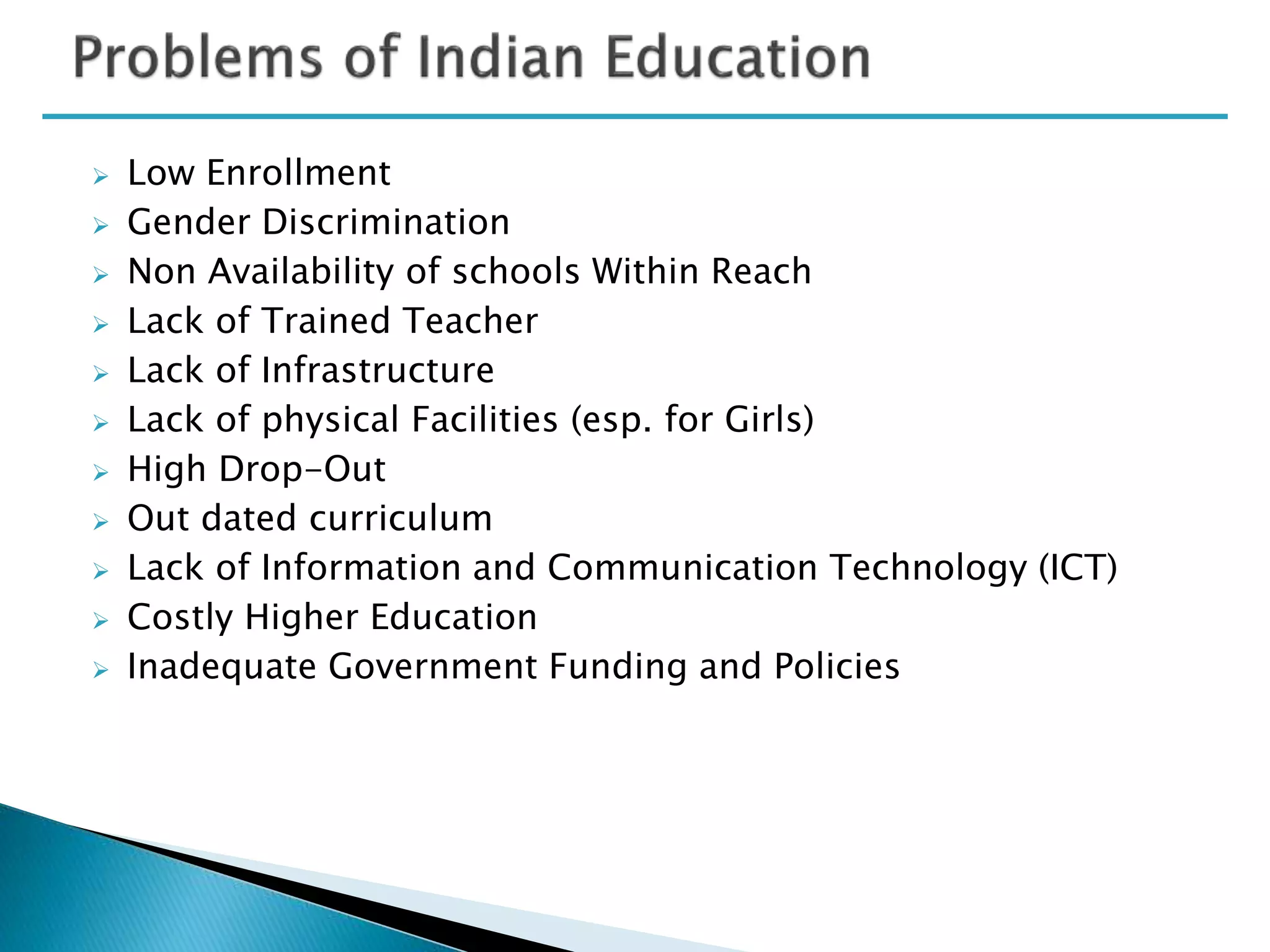 Problems of Indian Education system | PPTX