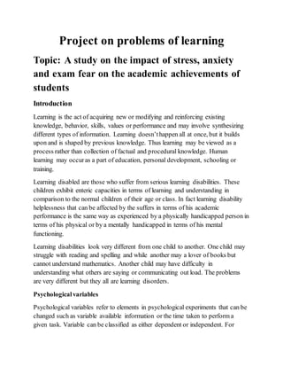 Problems of learning | DOCX