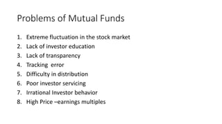 problems of mututal fund.pptx | Mutual Funds | Personal Investing
