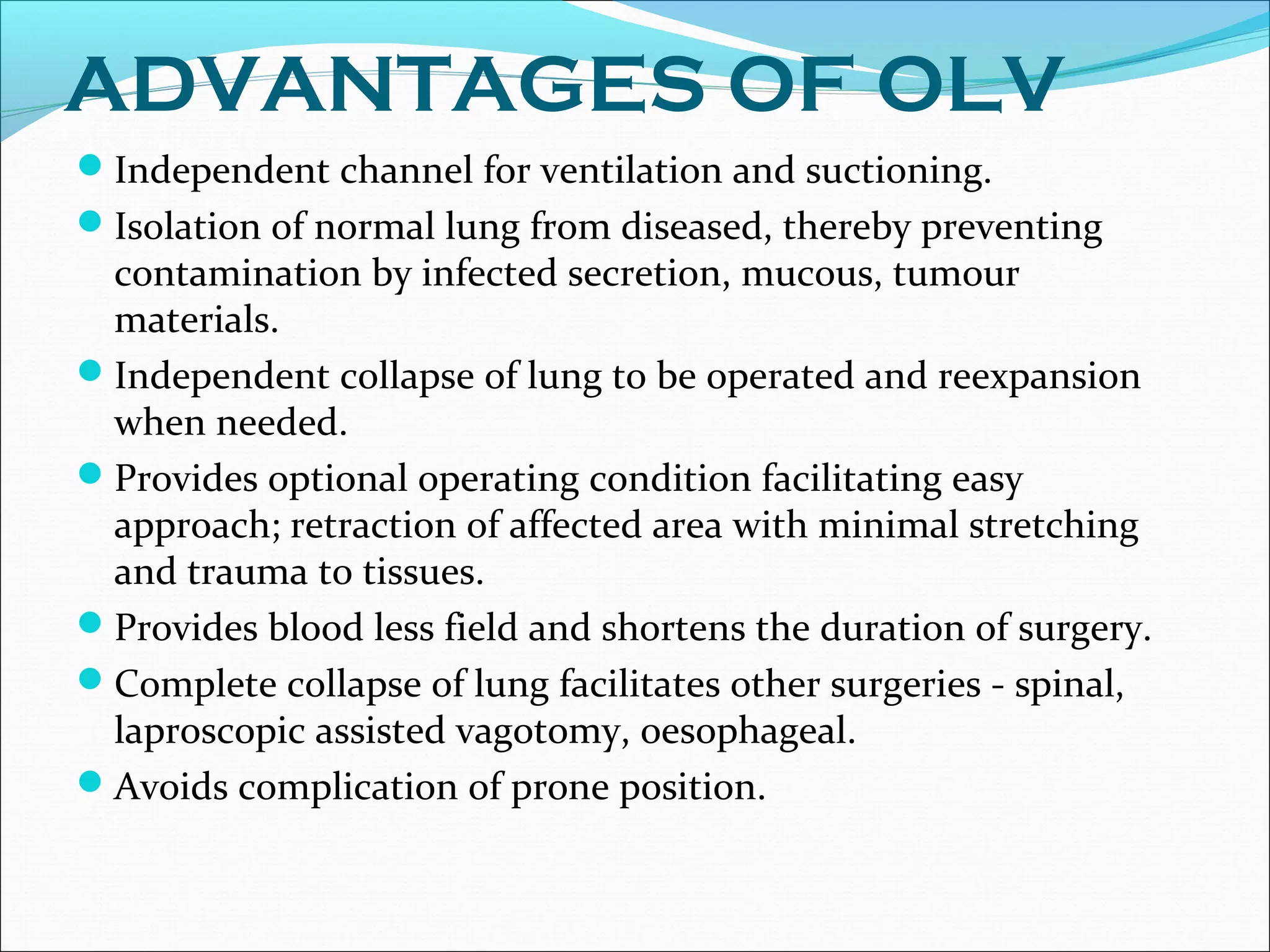 Anaesthetic problems of open chest and pathophysiology of one lung ...