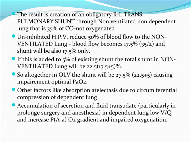 Anaesthetic problems of open chest and pathophysiology of one lung ...