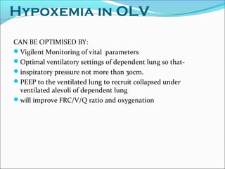 Anaesthetic problems of open chest and pathophysiology of one lung ...