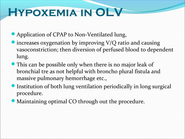 Anaesthetic problems of open chest and pathophysiology of one lung ...