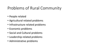 Problems of Rural Community & Solutions.pptx
