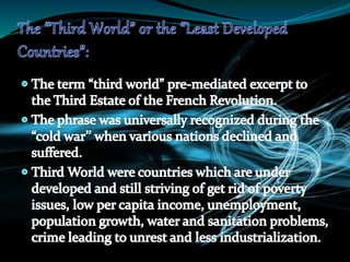 Problems of the third world countries | PPT