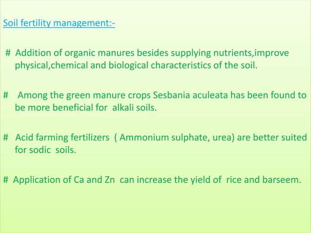 Problem soil management | PPTX | Agriculture | Industries