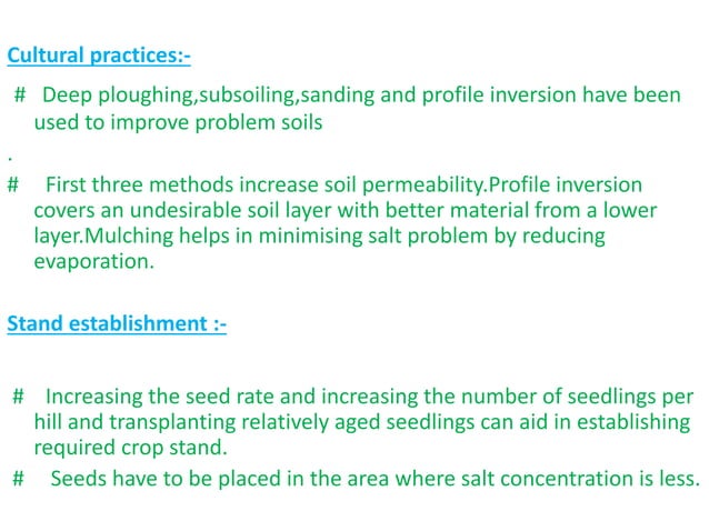 Problem soil management | PPTX | Agriculture | Industries