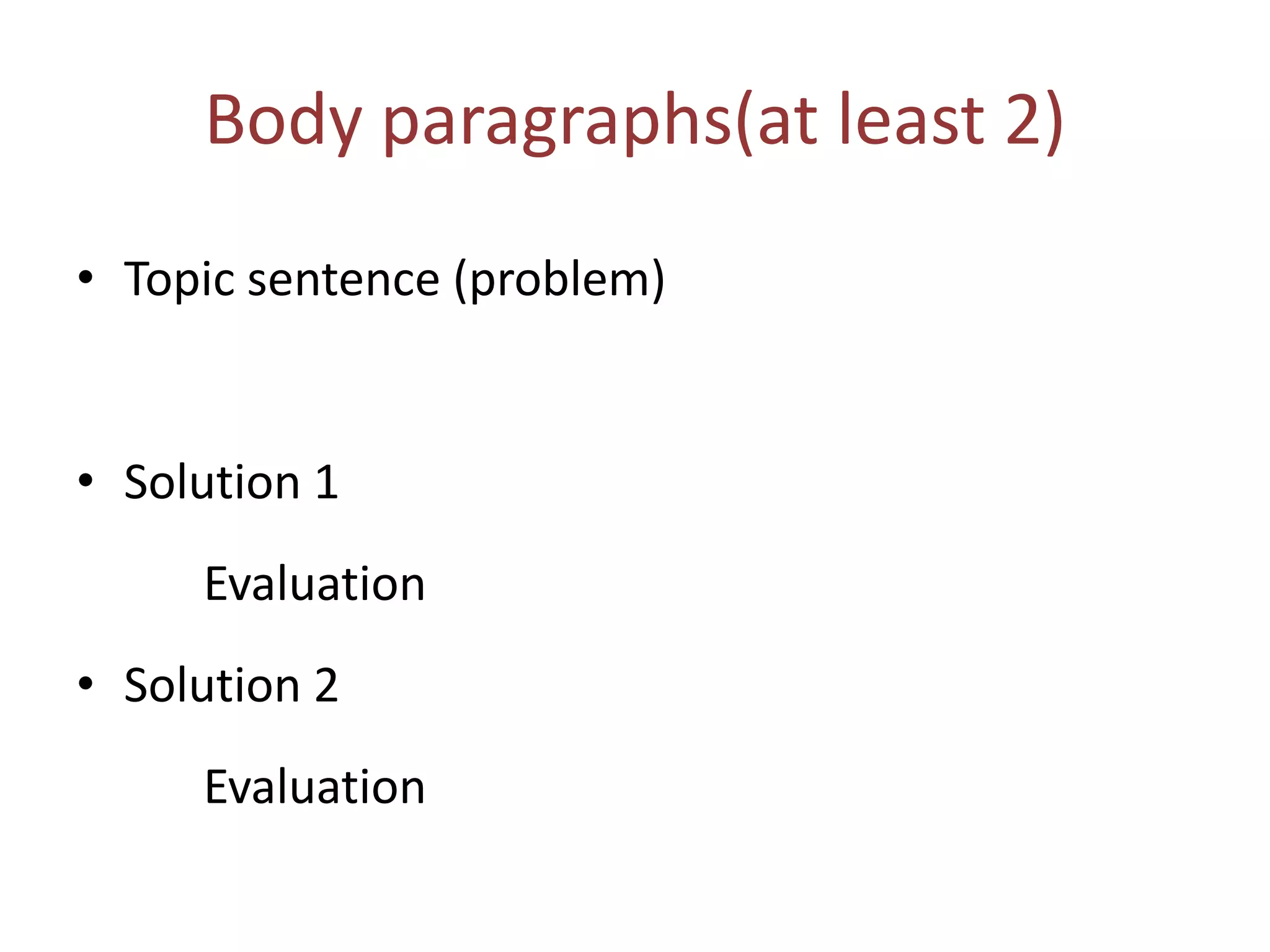 Problem Solution Essay | PPTX